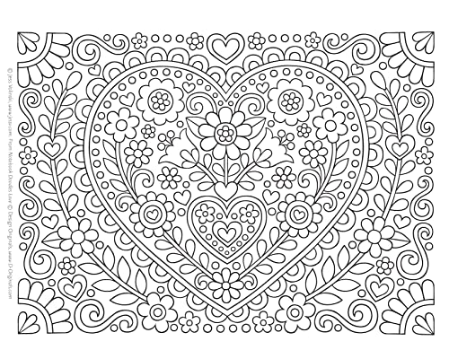 Notebook Doodles Love: Coloring & Activity Book (Design Originals) 32 Sweet Designs with Hearts, Rainbows, Quotes, and More, on Thick Perforated Paper - Beginner-Friendly, Uplifting Art Activities