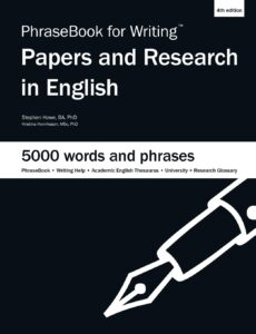 phrasebook for writing papers and research in english