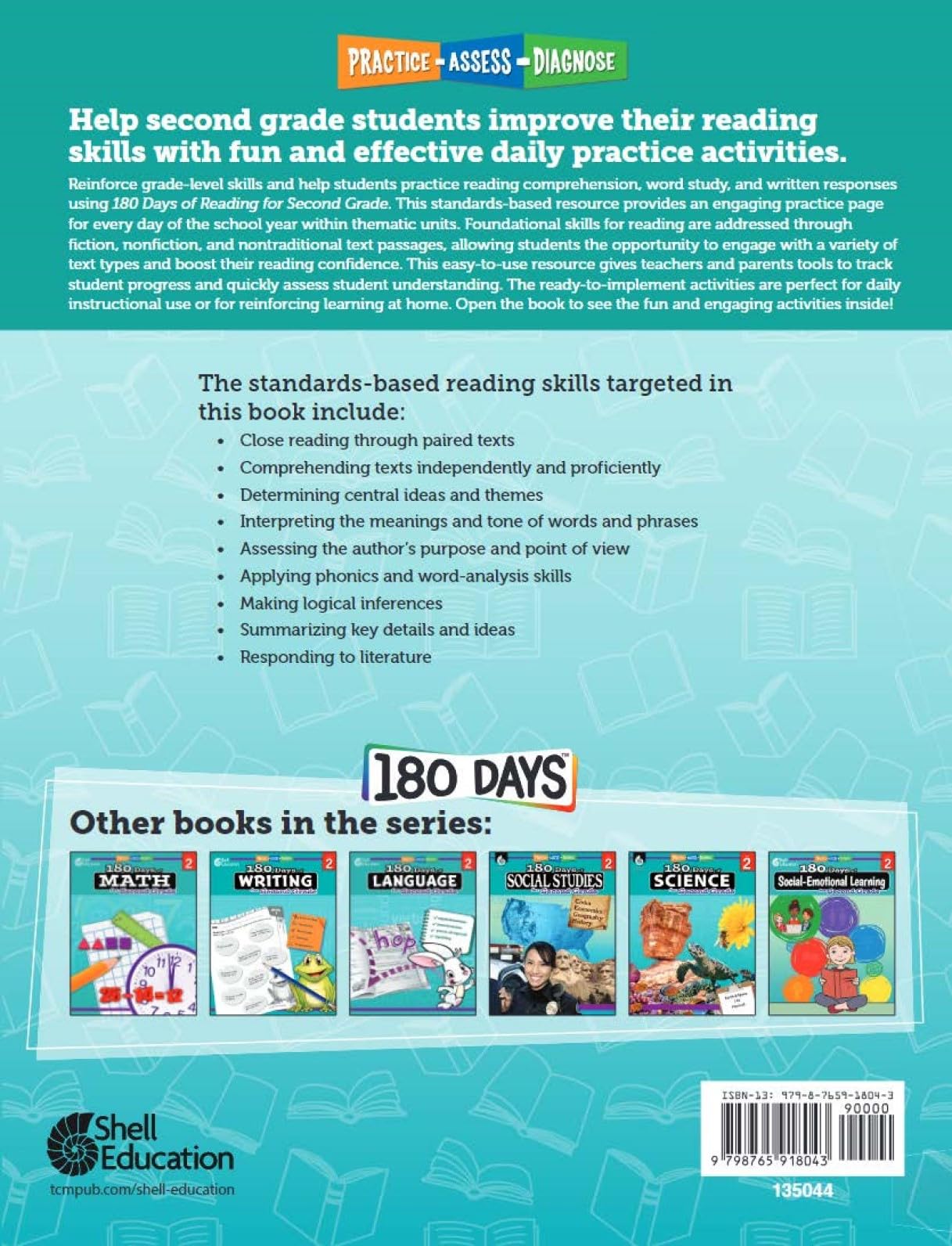 180 Days™: Includes Reading 2nd Edition, Writing, and Math for 2nd Grade Practice Workbook for Classroom and Home, Cool and Fun Practice Created by Teachers (180 Days of Practice)