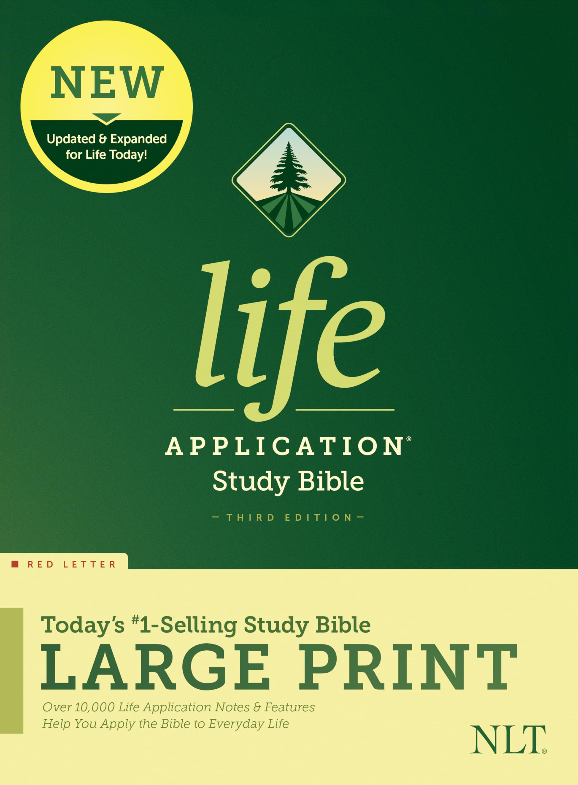 Tyndale NLT Life Application Study Bible, Third Edition, Large Print (Hardcover, Red Letter) – New Living Translation Bible, Large Print Study Bible for Enhanced Readability