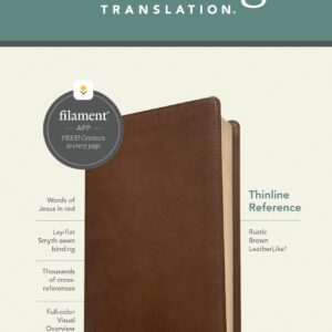 NLT Thinline Reference Bible, Filament Enabled (LeatherLike, Rustic Brown): Includes Free Access to the Filament Bible App Delivering Study Notes, Devotionals, Worship Music, and Video