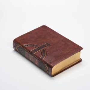 NLT Compact Giant Print Bible, Filament Enabled (LeatherLike, Mahogany Celtic Cross, Red Letter)