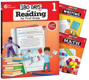 180 days™: includes reading 2nd edition, writing, and math for 1st grade practice workbook for classroom and home, cool and fun practice created by teachers (180 days of practice)