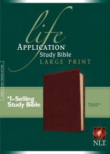 nlt life application study bible, second edition, large print (leatherlike, brown, red letter)