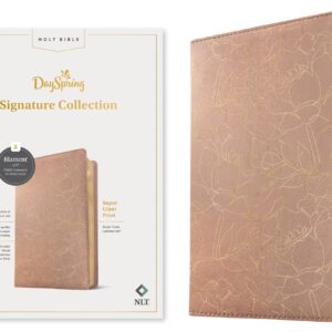 NLT Super Giant Print Bible, Filament Enabled (LeatherLike, Blush Floral, Red Letter): DaySpring Signature Collection