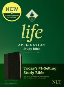 nlt life application study bible, third edition (leatherlike, black/onyx, red letter)