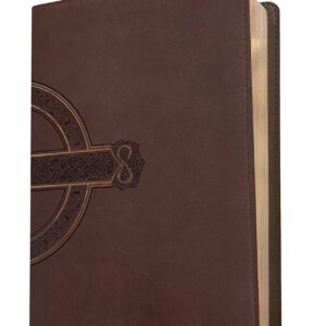 NLT Compact Giant Print Bible, Filament Enabled (LeatherLike, Mahogany Celtic Cross, Red Letter)