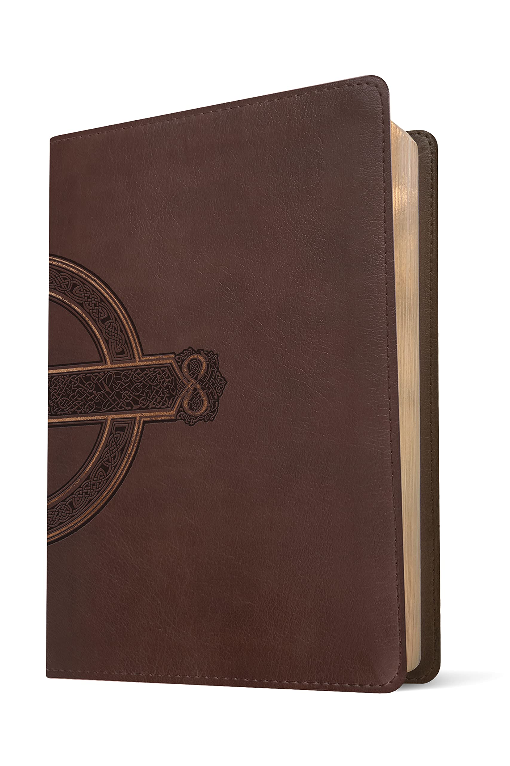 NLT Compact Giant Print Bible, Filament Enabled (LeatherLike, Mahogany Celtic Cross, Red Letter)