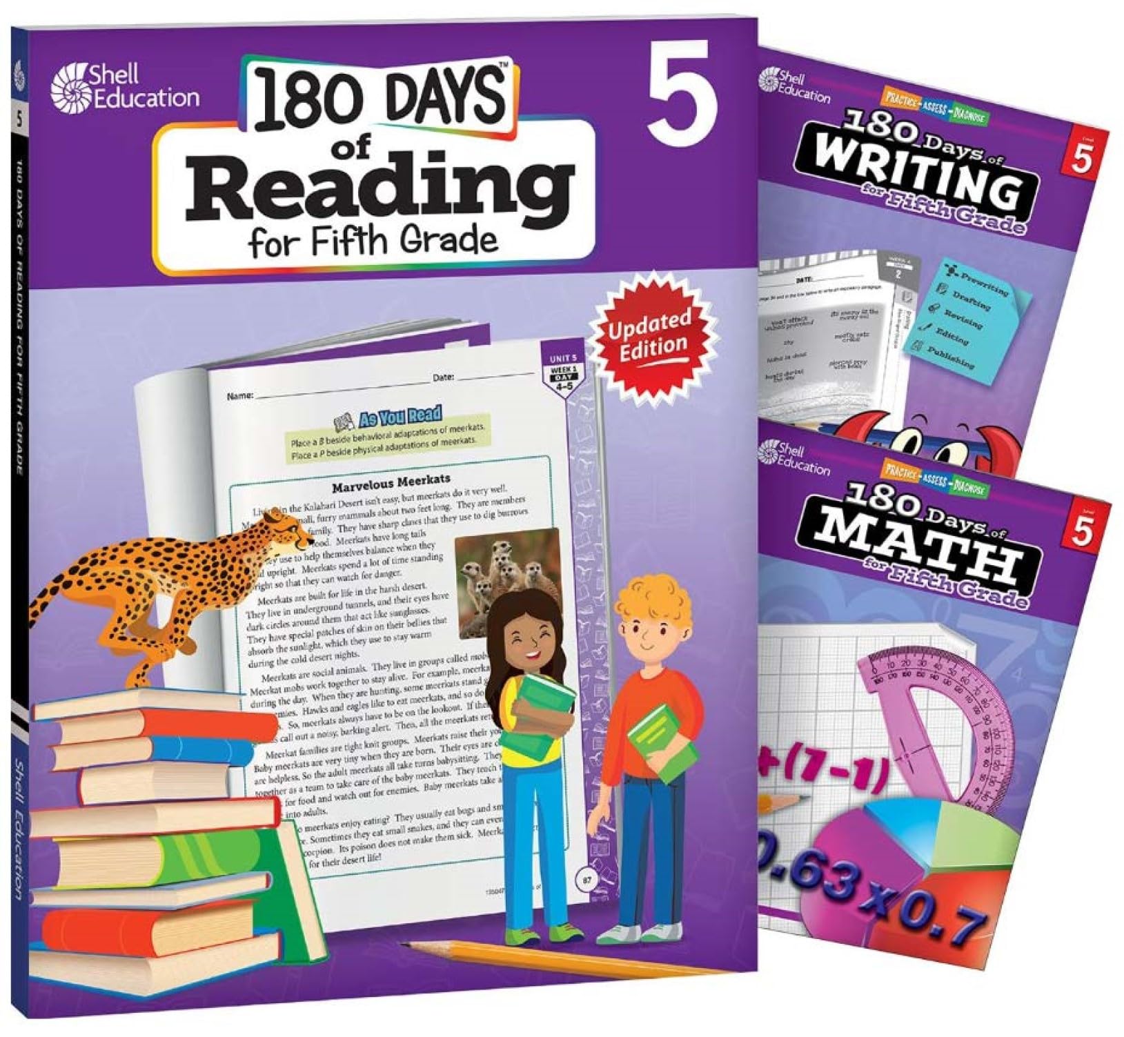 180 Days™: Includes Reading 2nd Edition, Writing, and Math for 5th Grade Practice Workbook for Classroom and Home, Cool and Fun Practice Created by Teachers (180 Days of Practice)