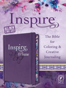 tyndale nlt inspire praise bible (hardcover leatherlike, purple): inspire coloring bible–over 500 illustrations to color, creative journaling bible space-religious gifts to inspire connection with god