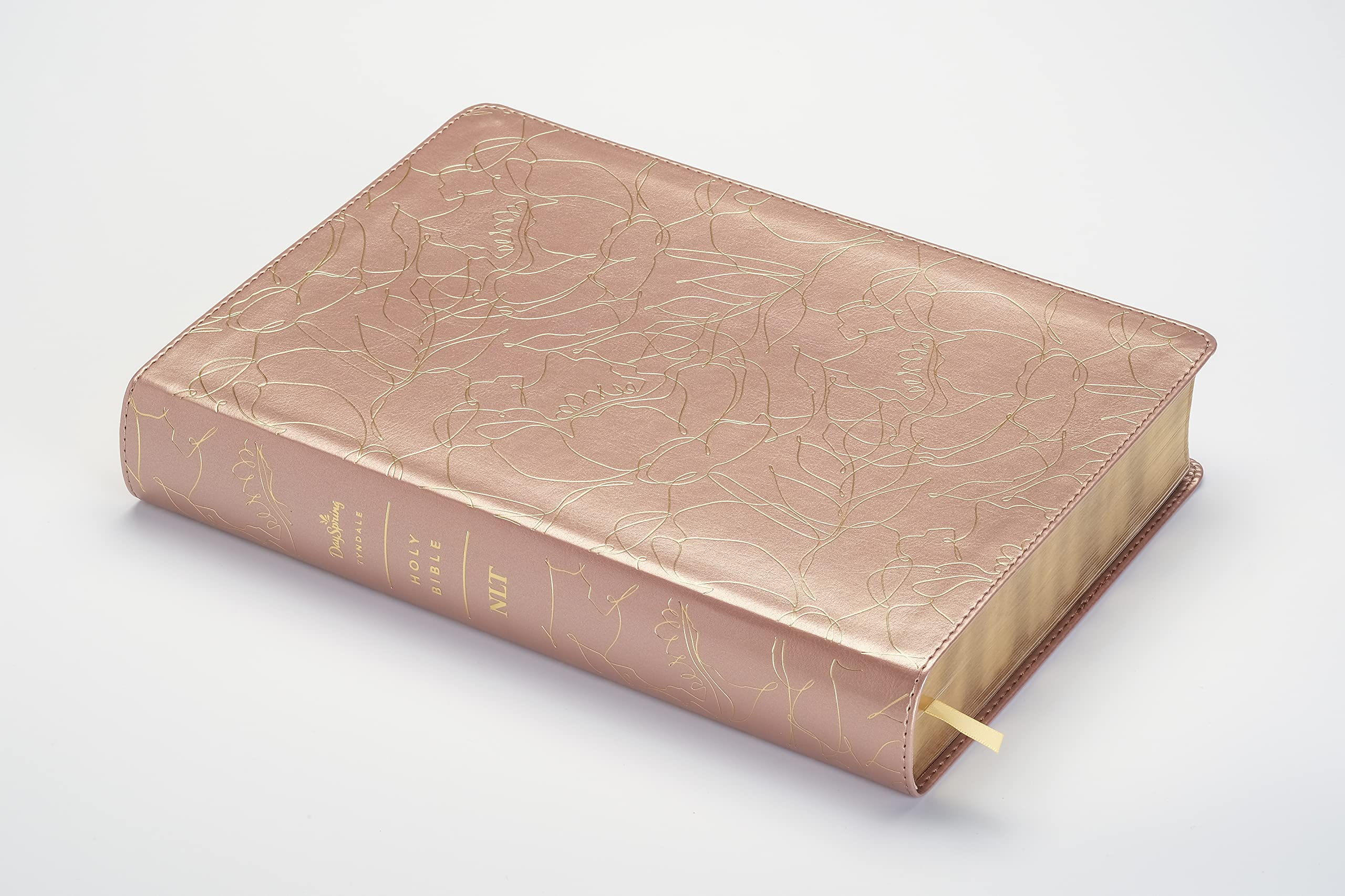 NLT Super Giant Print Bible, Filament Enabled (LeatherLike, Blush Floral, Red Letter): DaySpring Signature Collection