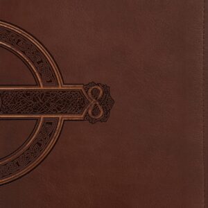 NLT Compact Giant Print Bible, Filament Enabled (LeatherLike, Mahogany Celtic Cross, Red Letter)