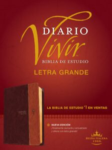 biblia de estudio del diario vivir rvr60, letra grande (sentipiel, café/café claro, letra roja) (spanish edition)