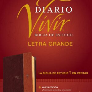 Biblia de estudio del diario vivir RVR60, letra grande (SentiPiel, Café/Café claro, Letra Roja) (Spanish Edition)