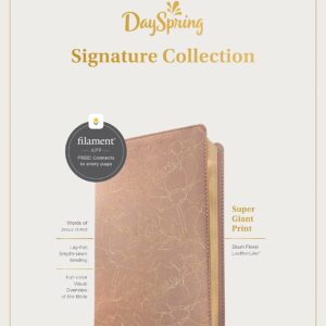 NLT Super Giant Print Bible, Filament Enabled (LeatherLike, Blush Floral, Red Letter): DaySpring Signature Collection