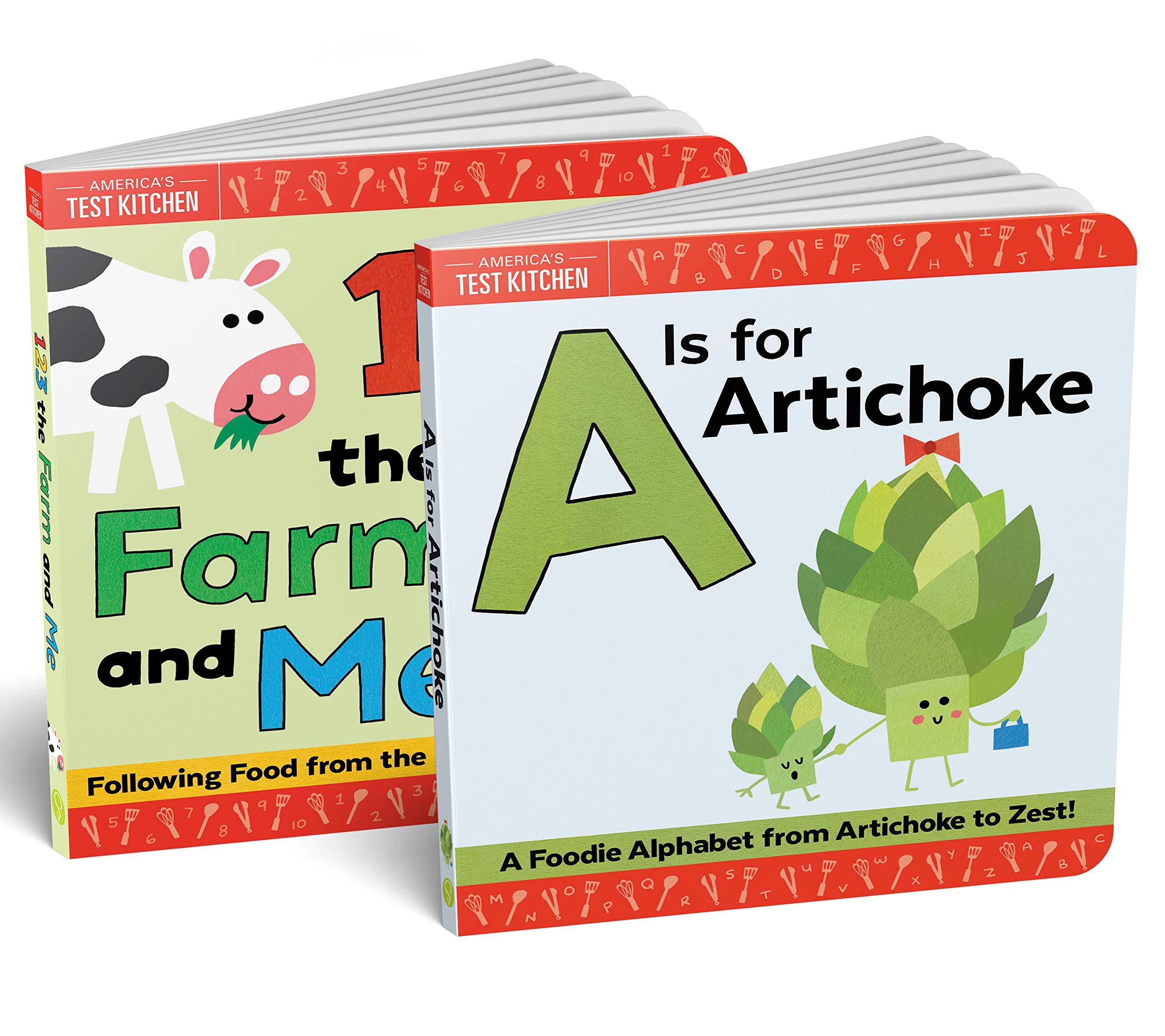 2-book set of A Is for Artichoke and 123 the Farm and Me