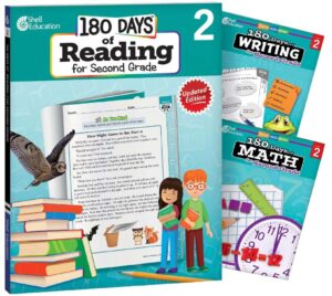 180 days™: includes reading 2nd edition, writing, and math for 2nd grade practice workbook for classroom and home, cool and fun practice created by teachers (180 days of practice)