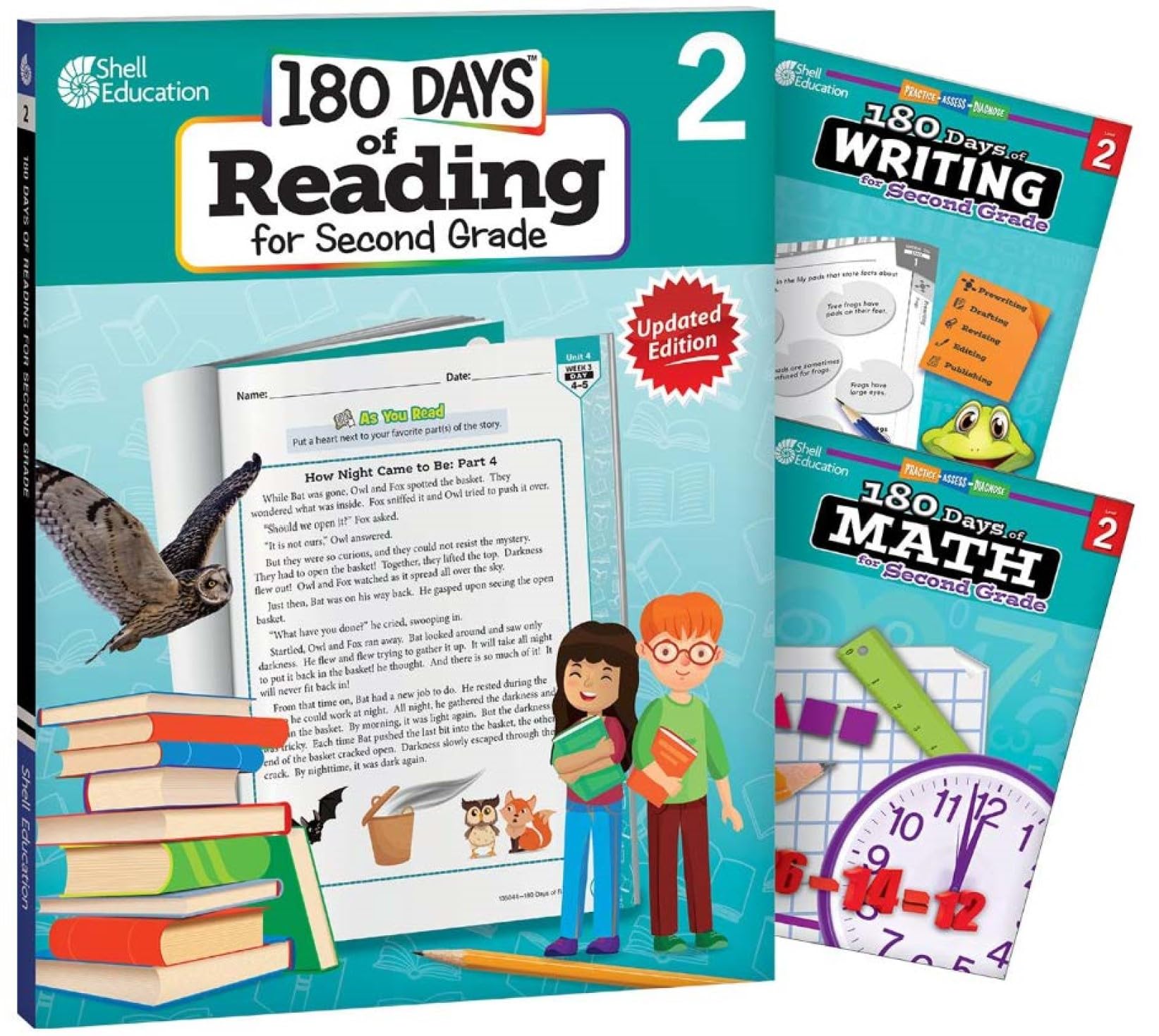 180 Days™: Includes Reading 2nd Edition, Writing, and Math for 2nd Grade Practice Workbook for Classroom and Home, Cool and Fun Practice Created by Teachers (180 Days of Practice)