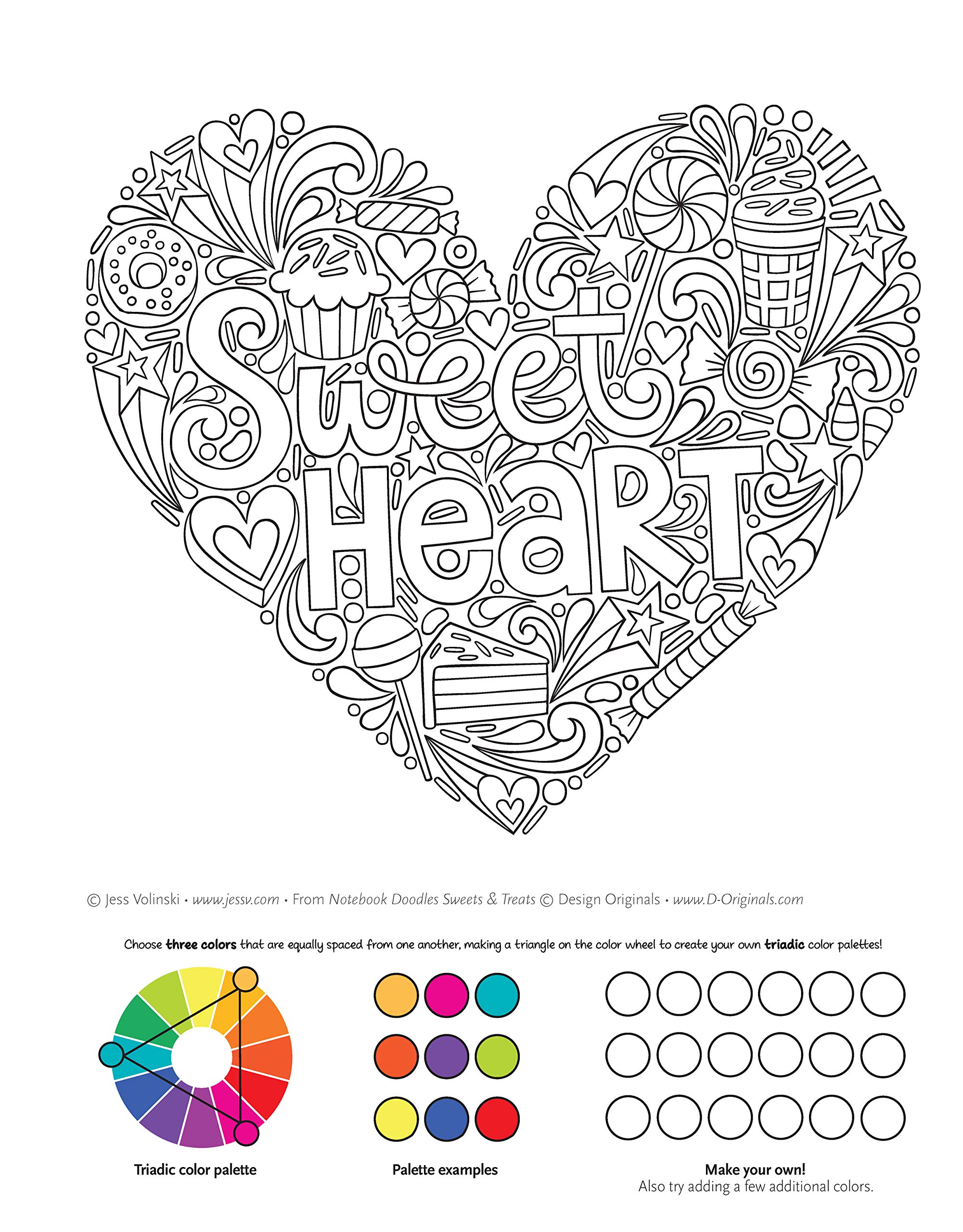 Notebook Doodles Sweets & Treats: Coloring & Activity Book (Design Originals) 32 Scrumptious Designs; Beginner-Friendly Empowering Art Activities for Tweens, on Extra-Thick Perforated Pages