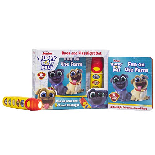 Disney Junior Puppy Dog Pals with Bingo and Rolly - Fun on the Farm Pop-up Book and 5 Sound Flashlight - PI Kids