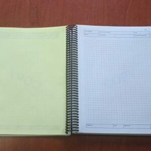 Student Lab Notebook (100 duplicate page sets): grid-based carbonless sheets with smooth coil spiral binding