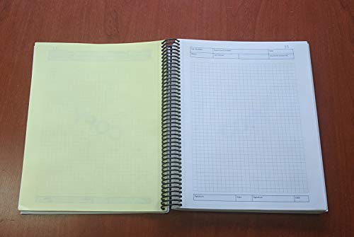 Student Lab Notebook (100 duplicate page sets): grid-based carbonless sheets with smooth coil spiral binding