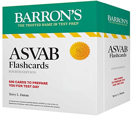 ASVAB Flashcards, Fourth Edition: Up-to-date Practice + Sorting Ring for Custom Review (Barron's Test Prep)