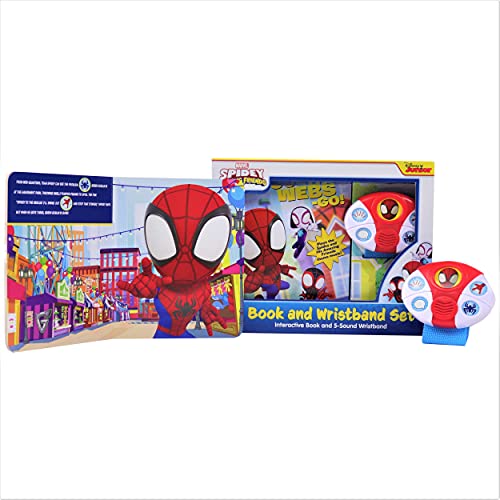 Marvel Spider-man - Spidey and His Amazing Friends - Go-Webs-Go! Interactive Book and 5-Sound Wristband - PI Kids