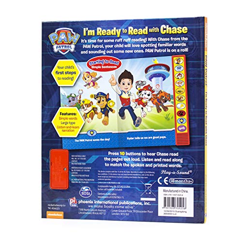 Paw Patrol - I'm Ready To Read with Chase Sound Book - Play-a-Sound - PI Kids