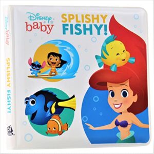 disney baby moana, little mermaid, finding nemo and more!- splishy fishy! waterproof bath book / bath toy - pi kids