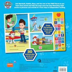 PAW Patrol Chase, Skye, Marshall, and More! First Words 30-Button Sound Book Great for Early Learning PI Kids