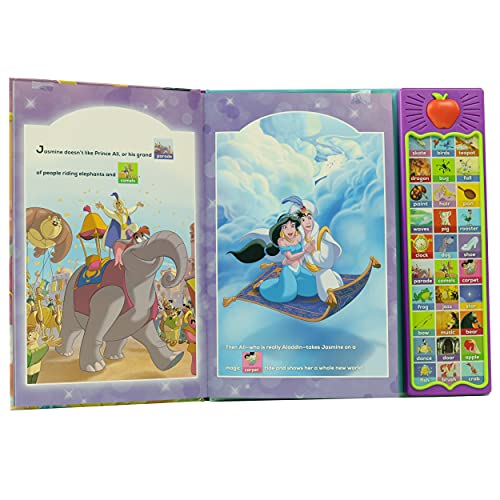 Disney Princess Cinderella, Moana, Rapunzel, and More! - First Words: Point, Match, Listen, and Learn! 30-Button Sound Book - PI Kids