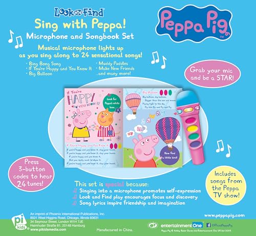 Peppa Pig - Sing with Peppa! Microphone and Look and Find Sound Activity Book Set - PI Kids (Play-A-Song)