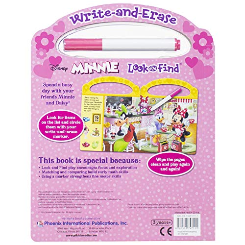 Disney Minnie Mouse - Write-and-Erase Look and Find - Wipe Clean Learning Board - PI Kids