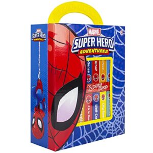 Marvel - Spider-man Super Hero Adventures - My First Library Board Book Block 12-Book Set - First Words, Colors, Numbers, and More! - Includes Characters from Avengers Endgame - PI Kids