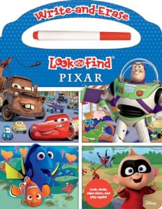 disney pixar toy story, cars, and more! - write-and-erase look and find wipe clean board - pi kids