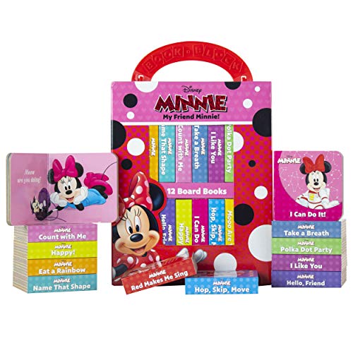 Disney - My Friend Minnie Mouse - My First Library 12 Board Book Block Set - Great for Teaching First Words - PI Kids