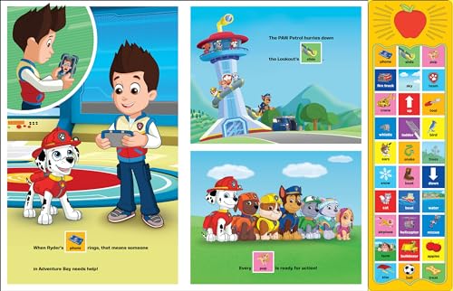 PAW Patrol Chase, Skye, Marshall, and More! First Words 30-Button Sound Book Great for Early Learning PI Kids