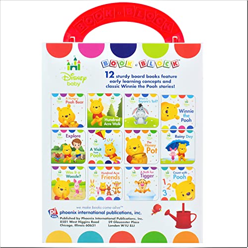 Disney Baby: Winnie the Pooh - My First Library - 12 Board Book Set - First Words, Counting, and More! - PI Kids