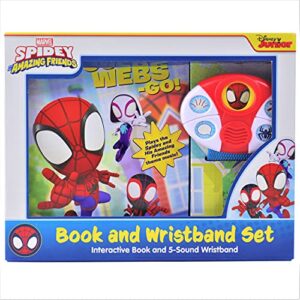 marvel spider-man - spidey and his amazing friends - go-webs-go! interactive book and 5-sound wristband - pi kids