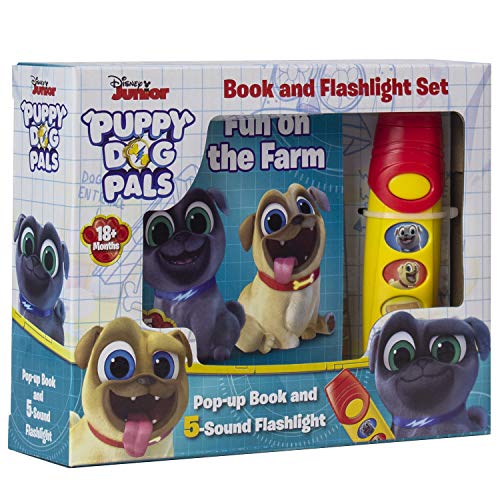 Disney Junior Puppy Dog Pals with Bingo and Rolly - Fun on the Farm Pop-up Book and 5 Sound Flashlight - PI Kids