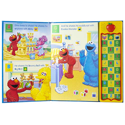 Sesame Street - ABCs with Elmo! 30 Button Sound Book – Great for Learning First Words and the Alphabet - PI Kids