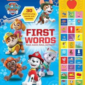 PAW Patrol Chase, Skye, Marshall, and More! First Words 30-Button Sound Book Great for Early Learning PI Kids