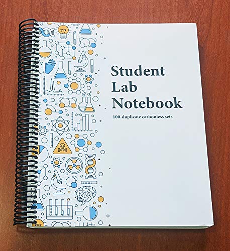 Student Lab Notebook (100 duplicate page sets): grid-based carbonless sheets with smooth coil spiral binding