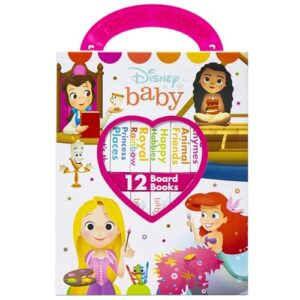 disney baby princess cinderella, belle, ariel, and more! - my first library board book block 12 book set - first words, colors, numbers, and more! - pi kids