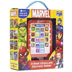 marvel super heroes spider-man, avengers, guardians, and more! - me reader electronic reader with 8 book library - pi kids