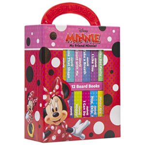 Disney - My Friend Minnie Mouse - My First Library 12 Board Book Block Set - Great for Teaching First Words - PI Kids