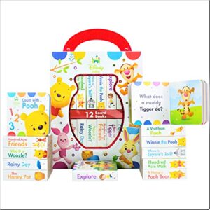 Disney Baby: Winnie the Pooh - My First Library - 12 Board Book Set - First Words, Counting, and More! - PI Kids