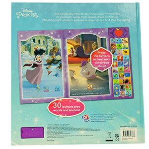 Disney Princess Cinderella, Moana, Rapunzel, and More! - First Words: Point, Match, Listen, and Learn! 30-Button Sound Book - PI Kids