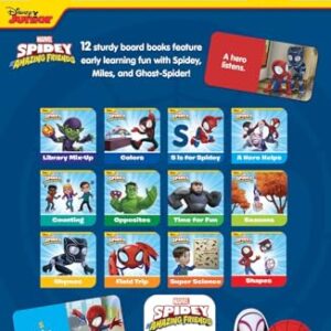 Marvel Spidey and his Amazing Friends - My First Library 12 Board Book Set - First Words, Alphabet, Numbers, and More Baby Books - PI Kids